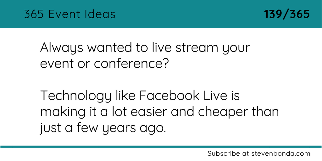 365 Meeting and Event Ideas 139/365 - Steven Bonda, CMP Bonda Experiences